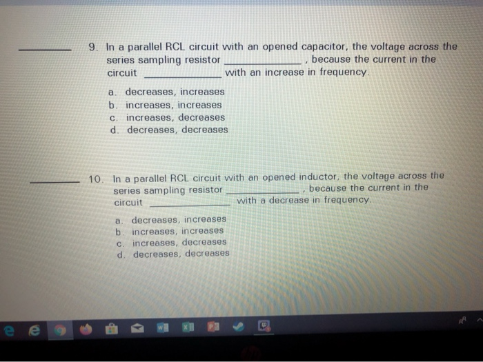 Solved 1. In a series RCL circuit, an opened component a. | Chegg.com