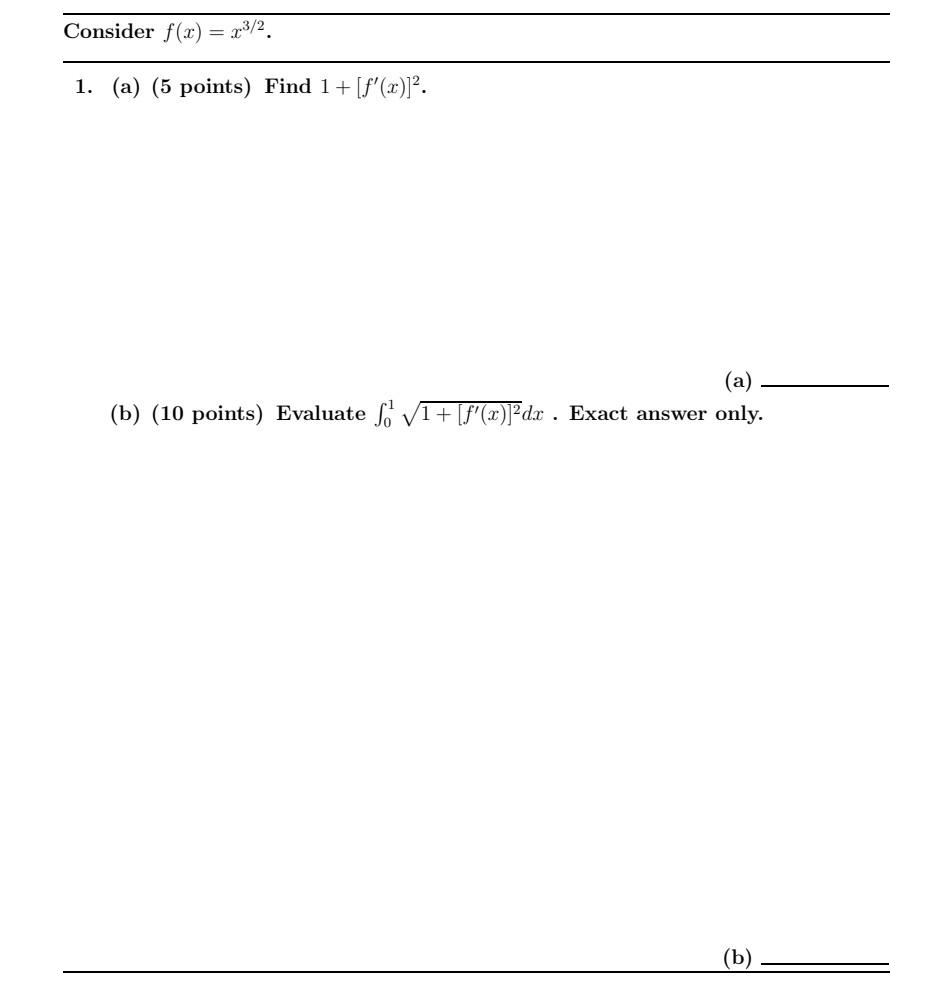 Solved Consider f(x)=x3/2. 1. (a) (5 points) Find | Chegg.com