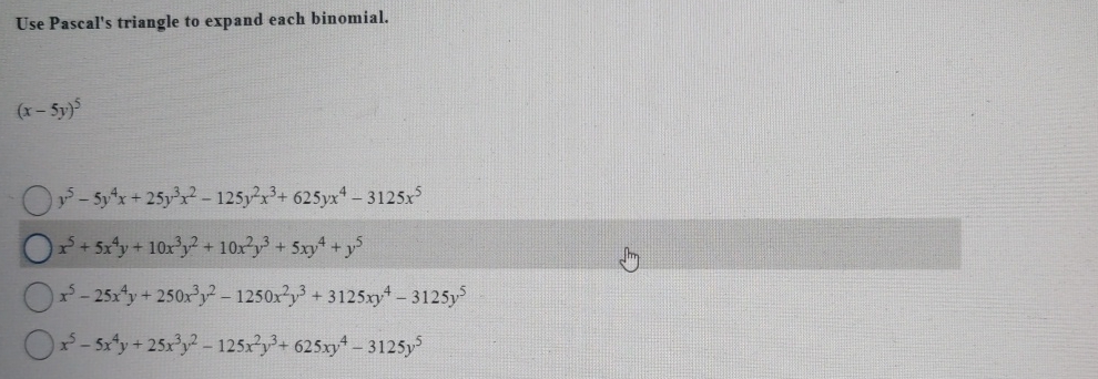Solved Use Pascal's triangle to expand each | Chegg.com