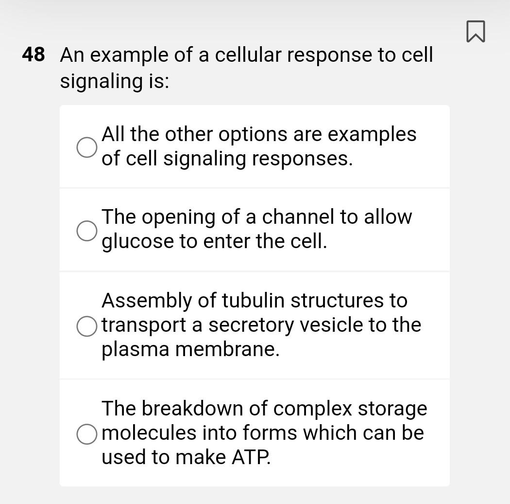 Solved B 48 An example of a cellular response to cell | Chegg.com