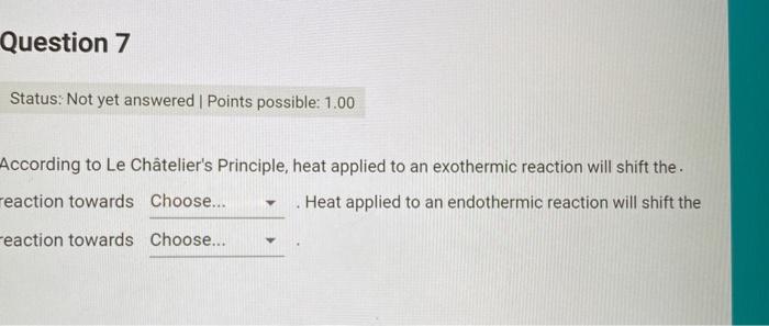 Question 7 Status: Not yet answered Points possible: | Chegg.com