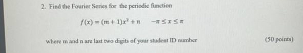Solved Find the Fourier Series for the periodic | Chegg.com