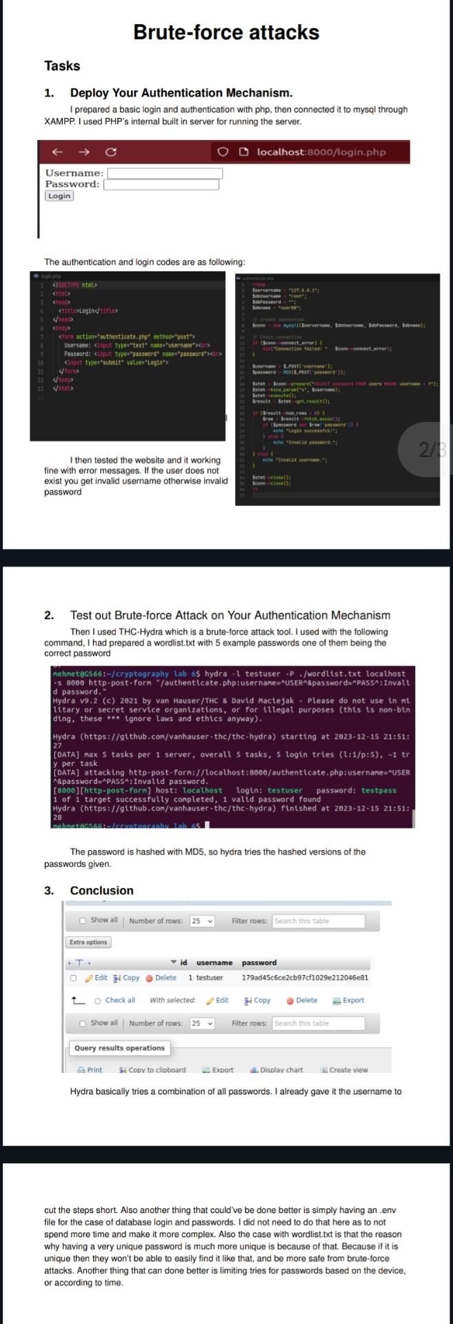 Solved Brute-force attacksTasksDeploy Your Authentication | Chegg.com