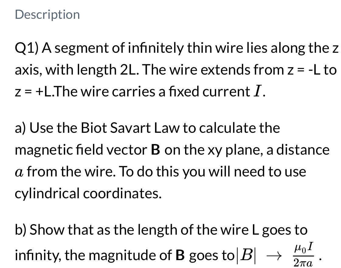 Solved Work out completelyQ1) ﻿A segment of infinitely thin | Chegg.com