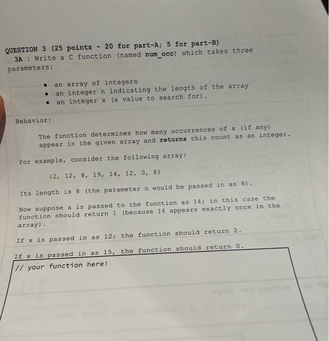 Solved QUESTION 3 (25 points - 20 for part-A; 5 for part-B) | Chegg.com