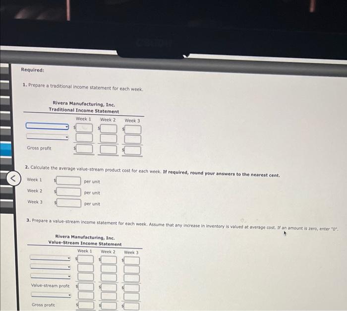 Solved Value-Stream Reporting with Inventory Decrease Rivera | Chegg.com