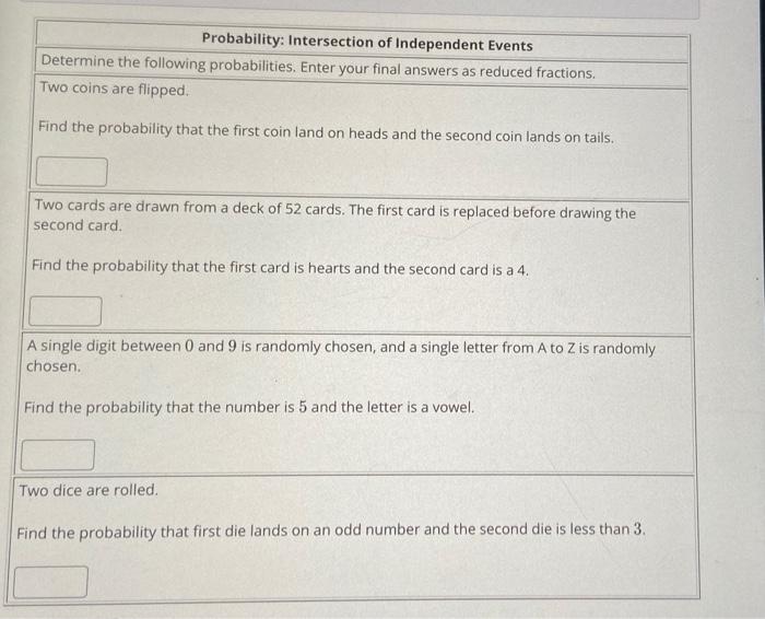 Solved Probability: Intersection of Independent Events | Chegg.com