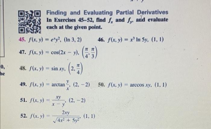 Solved Finding and Evaluating Partial Derivatives In | Chegg.com