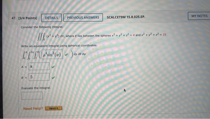 Solved Consider the following integral. ∭E(x2+y2)dV, where E | Chegg.com