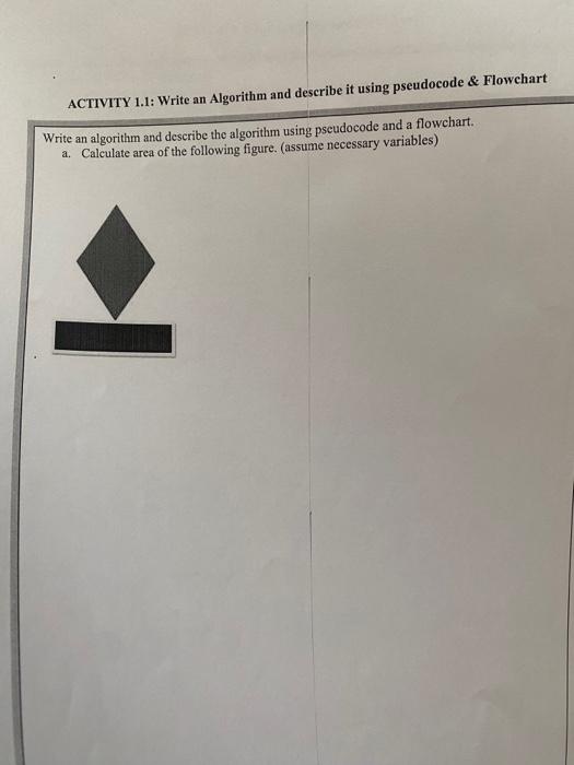 Solved Activity 11 Write An Algorithm And Describe It