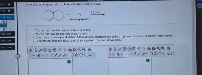 Solved Draw the two major products obtained in the reaction | Chegg.com