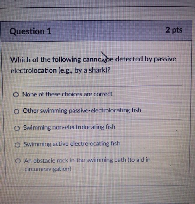 Solved Question 1 2 pts Which of the following canndarde | Chegg.com