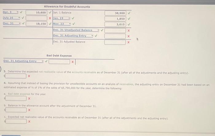 Solved Allowance method entries The following transactions | Chegg.com