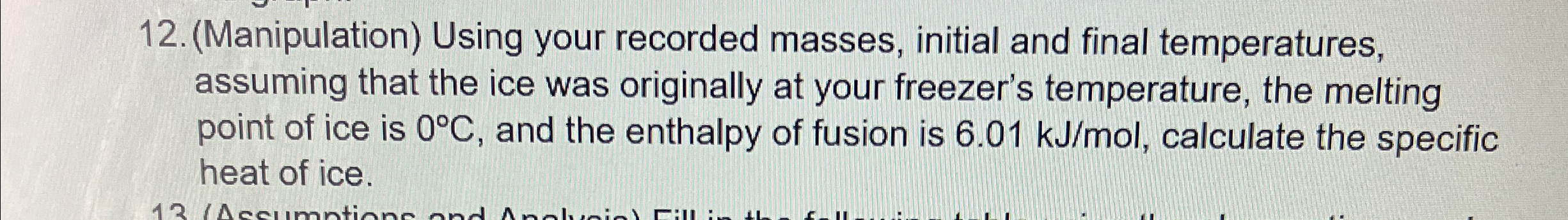 Solved (Manipulation) ﻿Using your recorded masses, initial | Chegg.com