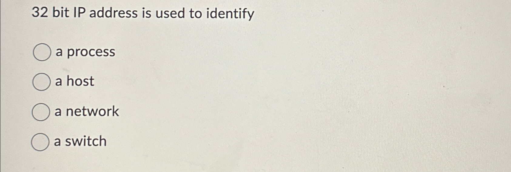 Solved 32 ﻿bit IP address is used to identifya processa | Chegg.com