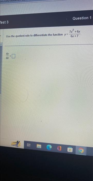 Solved Use the quotient rule to differentiate the function | Chegg.com