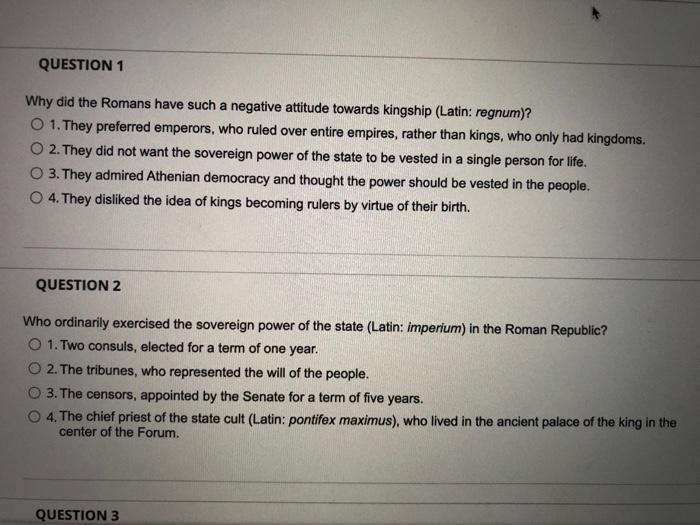 Solved QUESTION 3 Which of the following was NOT among the | Chegg.com