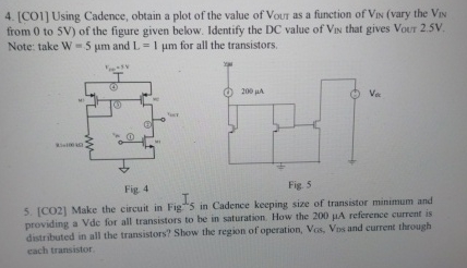 [CO1] ﻿Using Cadence, obtain a plot of the value of | Chegg.com
