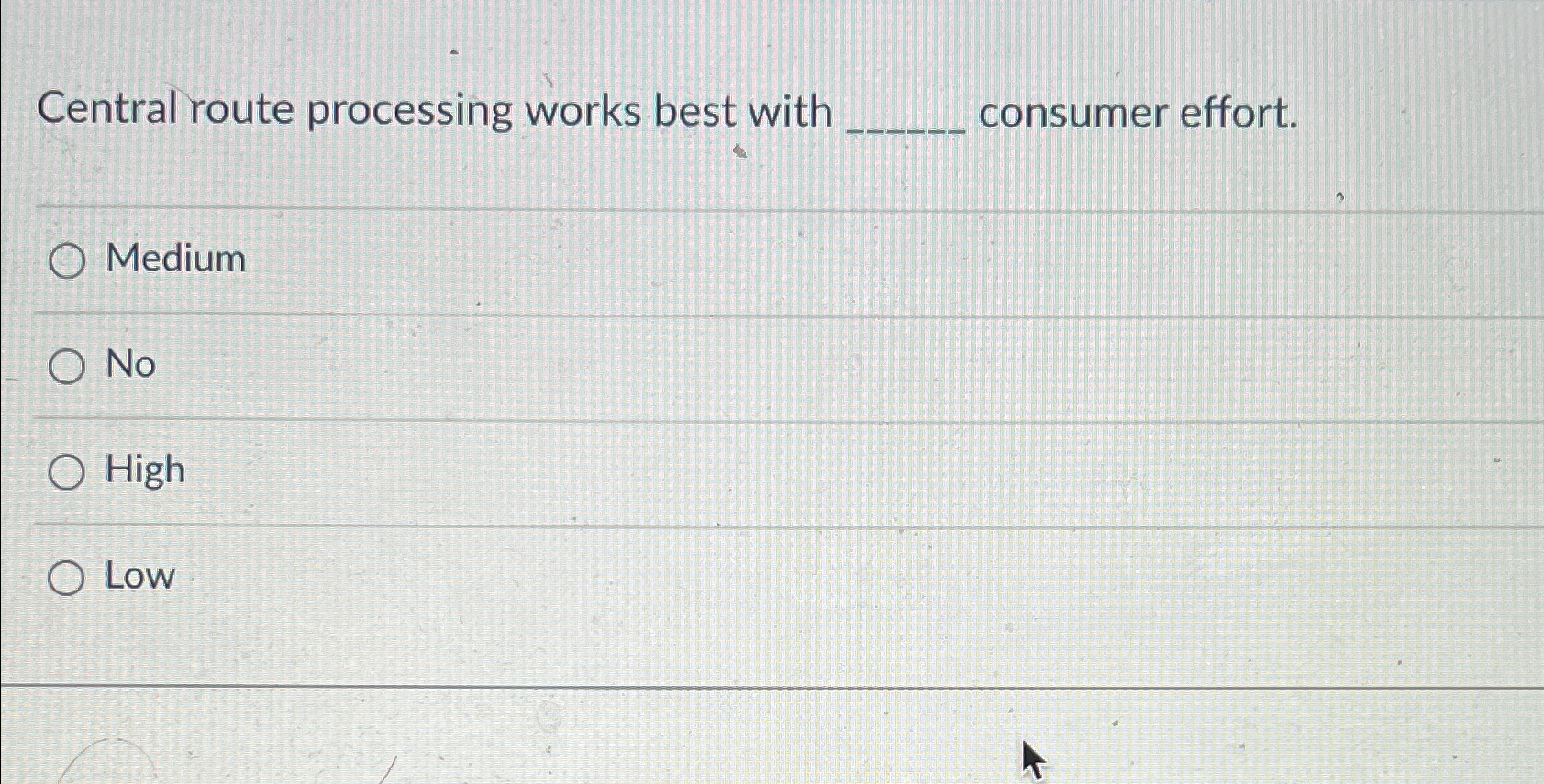 Solved Central route processing works best with consumer | Chegg.com