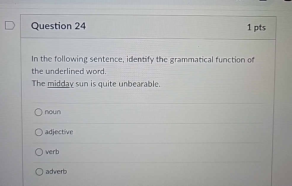 Solved Question 241ptsIn the following sentence, identify | Chegg.com