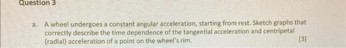 Solved a. A wheel undergoes a constant angular acceleration, | Chegg.com