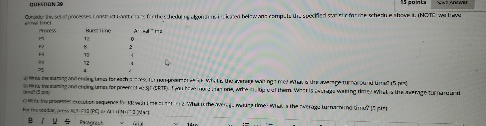 Solved QUESTION 39 15 points Save Answer Consider this set | Chegg.com