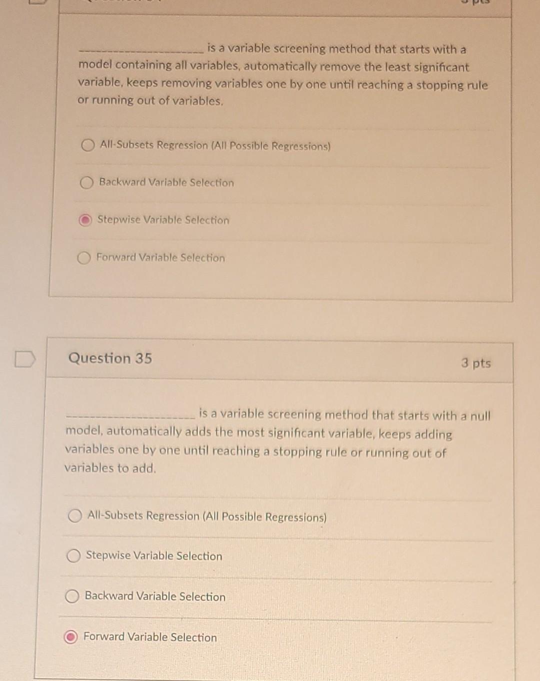 Solved is a variable screening method that starts with a | Chegg.com