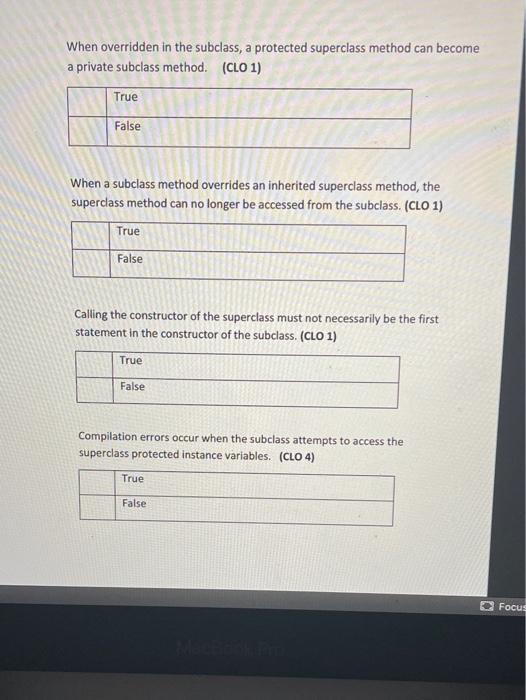 Solved When overridden in the subclass, a protected | Chegg.com