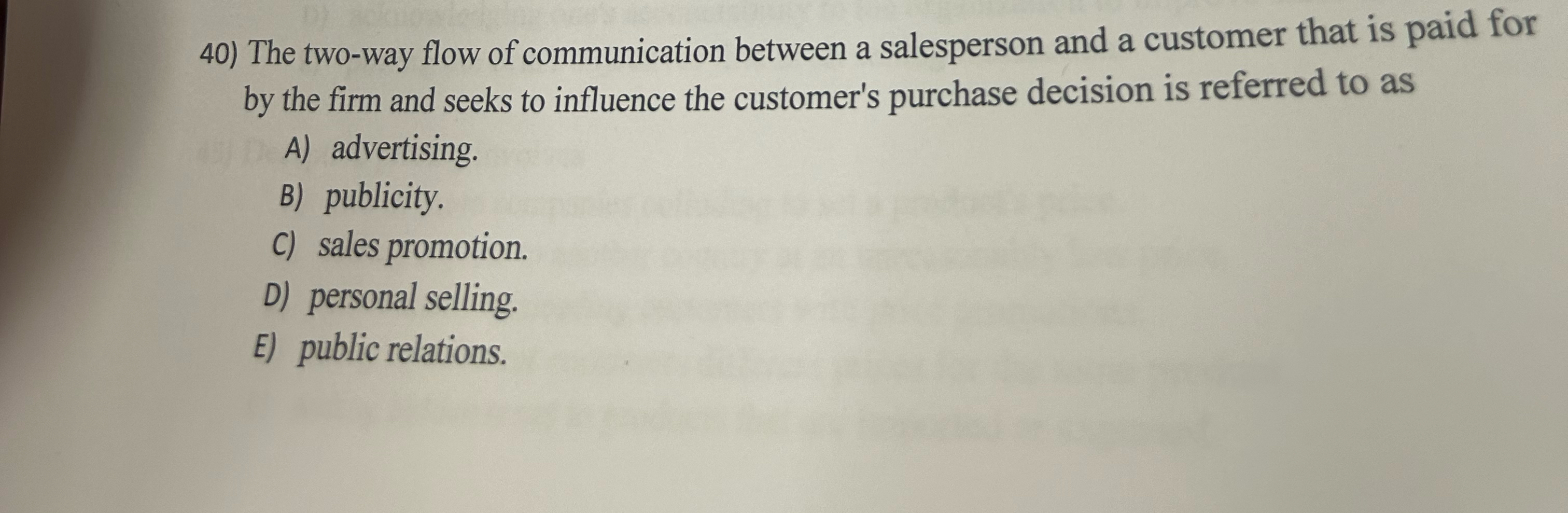 Solved The two-way flow of communication between a | Chegg.com