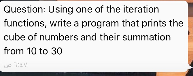 Solved Question: Using one of the iteration functions, write | Chegg.com