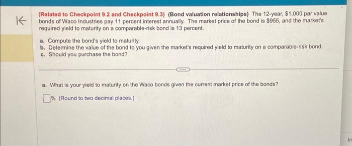 Solved (Related to Checkpoint 9.2 and Checkpoint 9.3) (Bond | Chegg.com