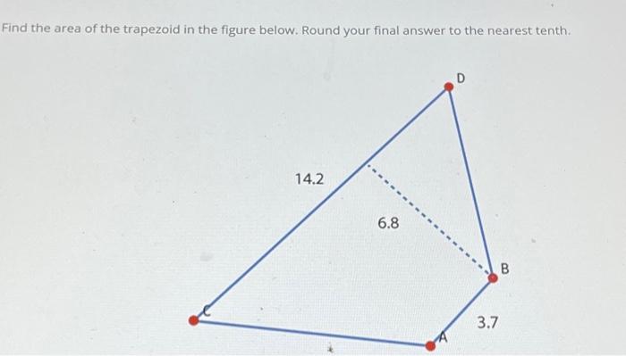 Solved Find the area of the trapezoid in the figure below. | Chegg.com
