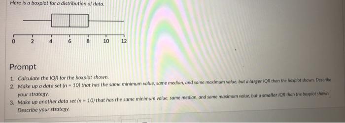 Solved Here is a boxplot for a distribution of data, 2 4 6 8 | Chegg.com