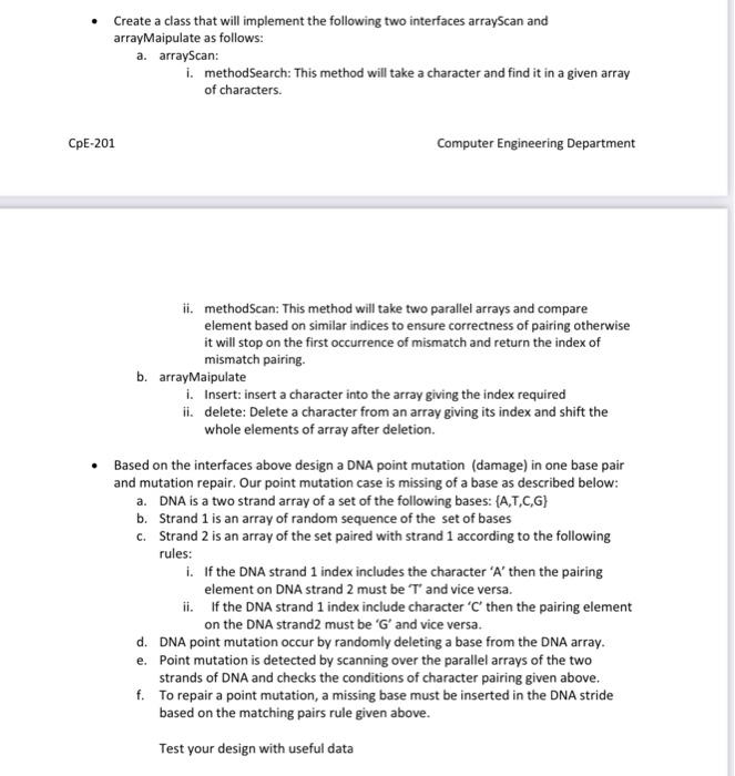 Solved - Create a class that will implement the following | Chegg.com