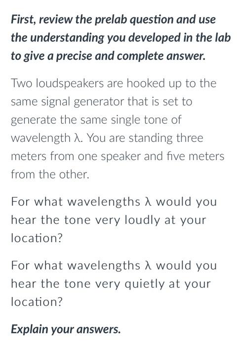 Solved First, review the prelab question and use the | Chegg.com