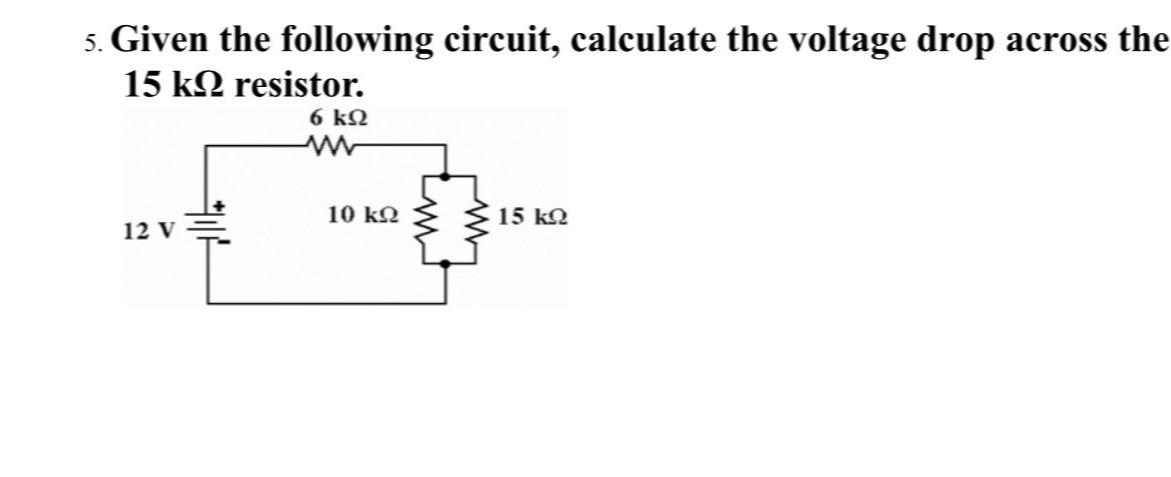 Solved Given the following circuit, calculate the voltage | Chegg.com