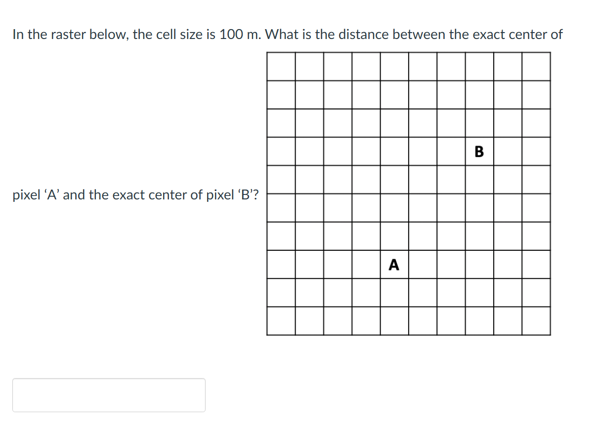 Solved In the raster below, the cell size is 100 ﻿m . ﻿What | Chegg.com
