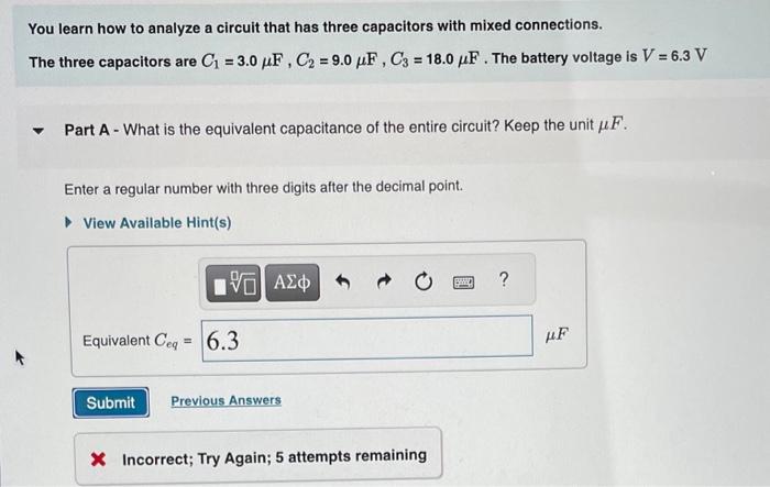 Solved Learning Goal: To calculate capacitance, voltage, and | Chegg.com
