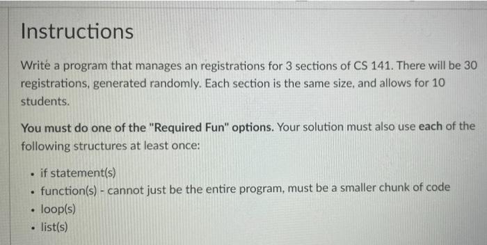 Solved Instructions Writé a program that manages an | Chegg.com