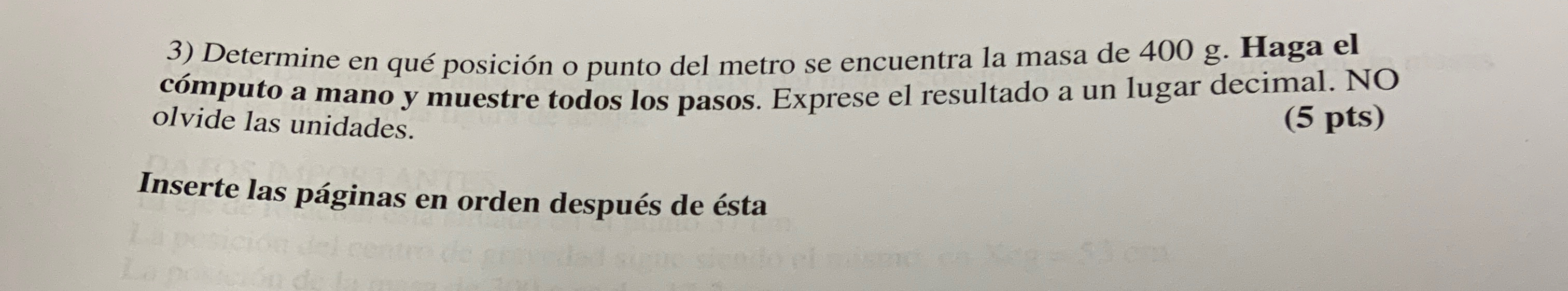 Solved Determine en qué ﻿posición o punto del metro se | Chegg.com