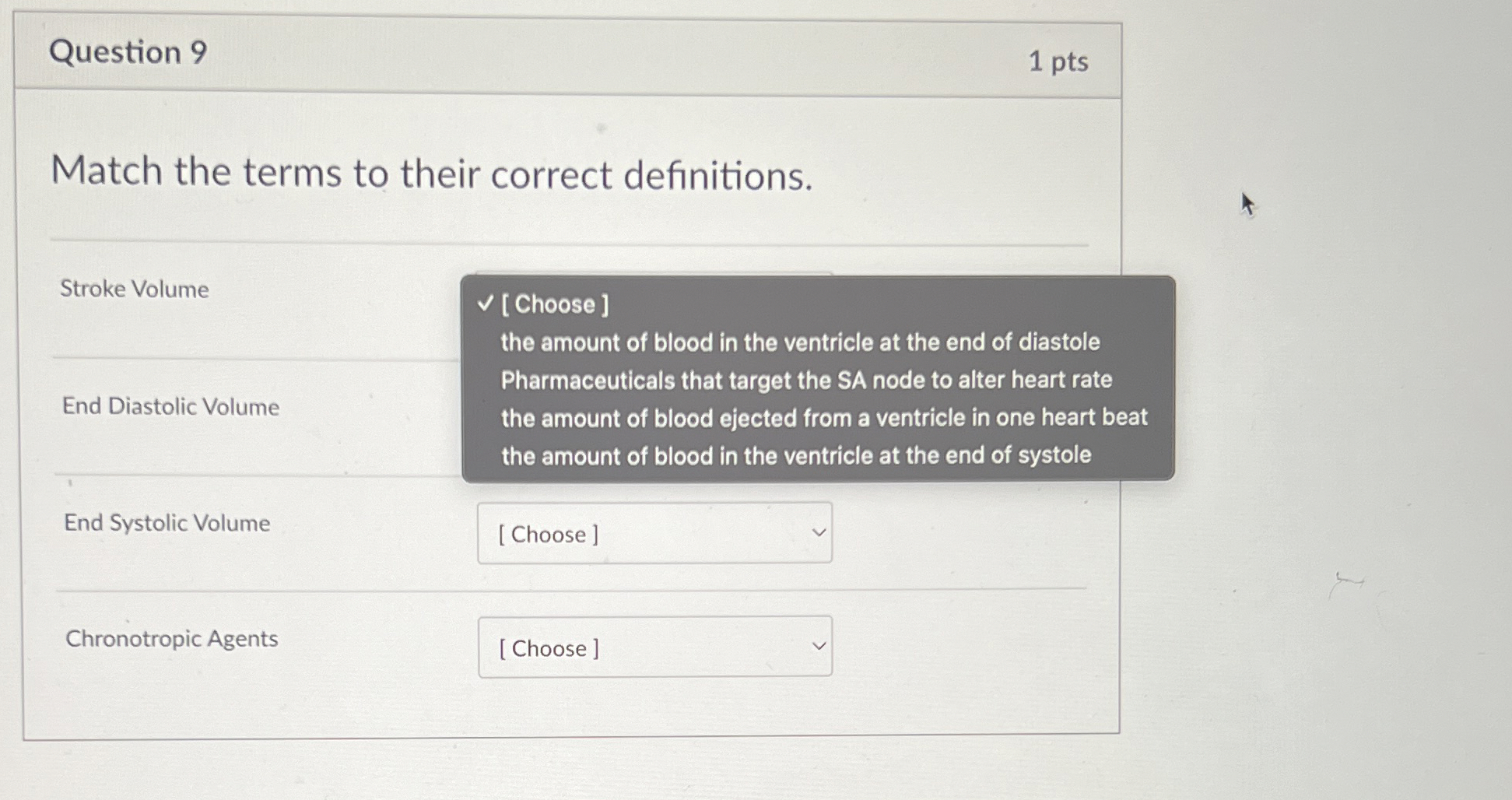 Solved Question 91 ﻿ptsMatch the terms to their correct | Chegg.com