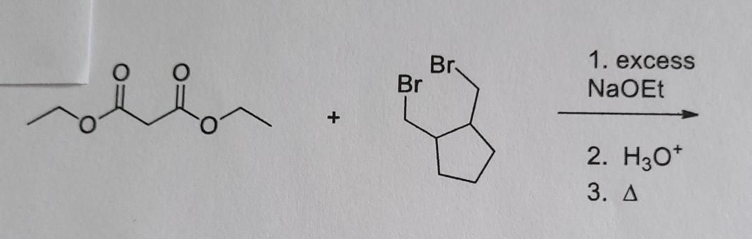 Solved NaOEt, EtOH O + H Br Br 1. excess NaOEt + 2. H30* | Chegg.com