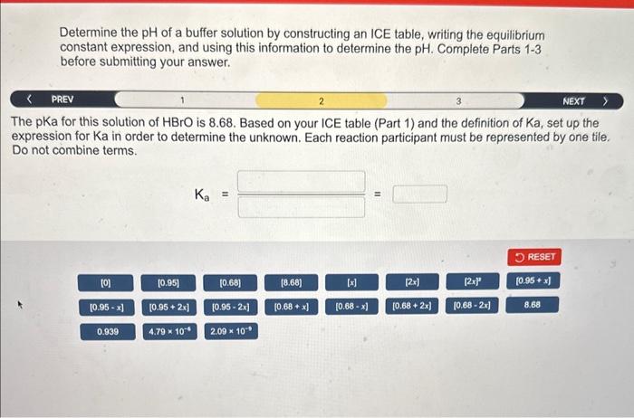 Solved Determine the pH of a buffer solution by constructing | Chegg.com