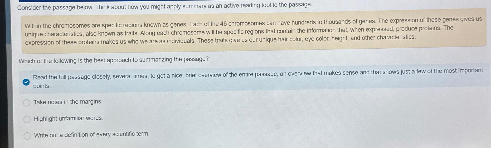Solved Consider the passage below. Think about how you might | Chegg.com