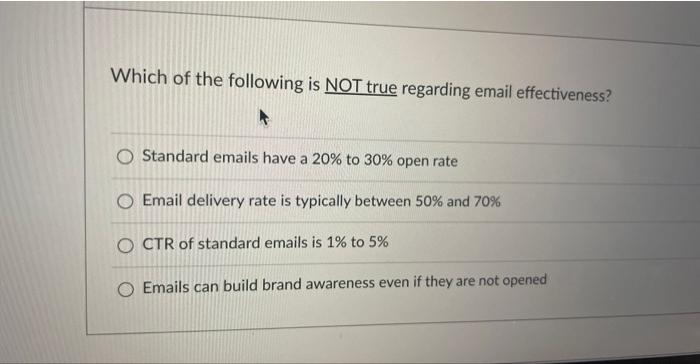 Solved Which of the following is NOT true regarding email | Chegg.com