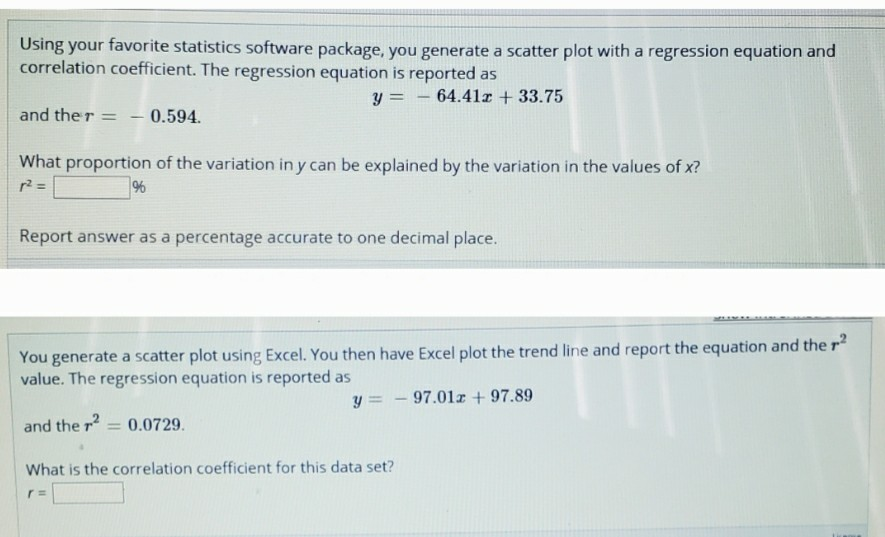 Solved Using your favorite statistics software package, you | Chegg.com