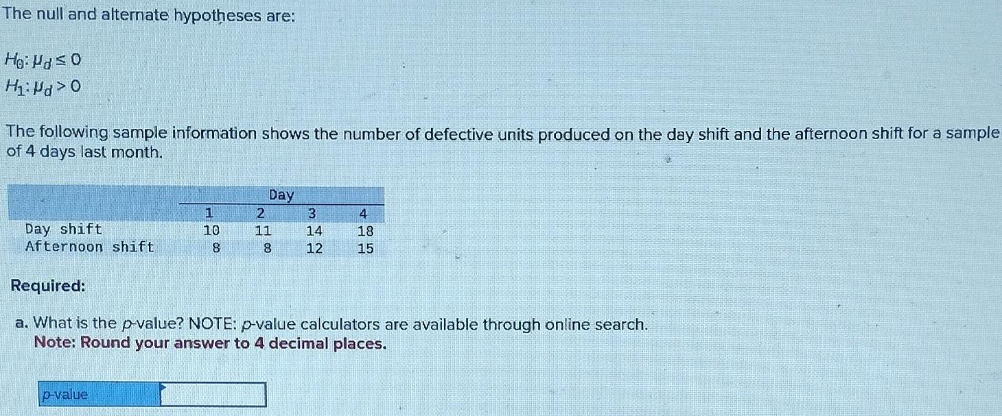 Solved The null and alternate hypotheses | Chegg.com
