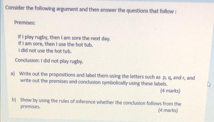 Solved Consider the argument form where p and q represent | Chegg.com