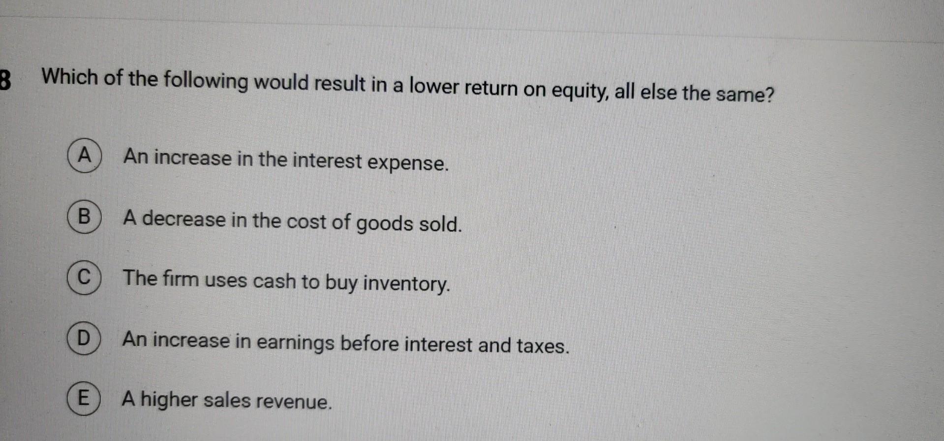 Solved All else constant, cash flow from assets increases | Chegg.com