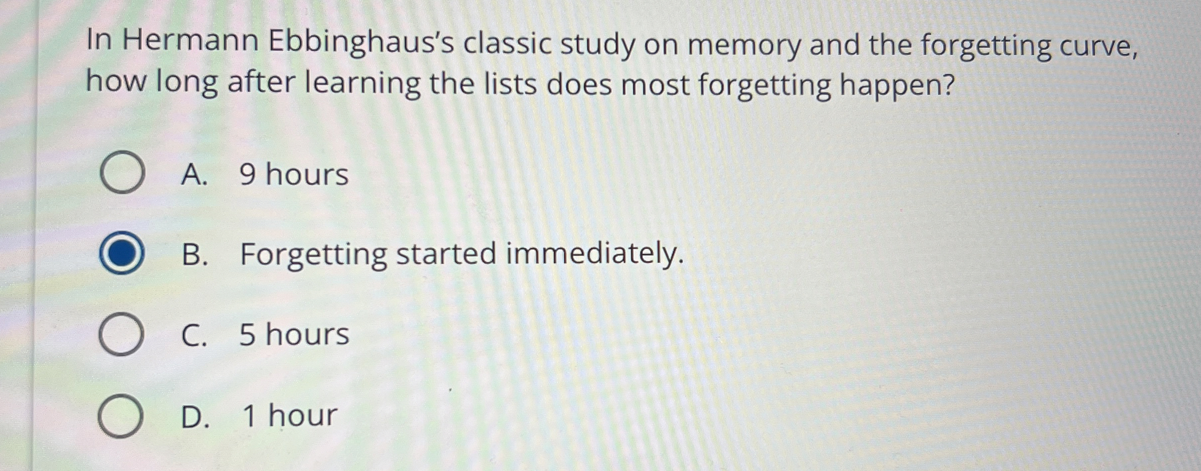 Solved In Hermann Ebbinghaus's classic study on memory and | Chegg.com